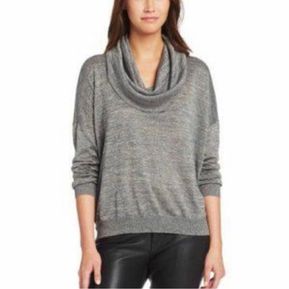 Joie | Sweaters | Joie Cowl Neck Metallic Silver Gray Sweater | Poshmark